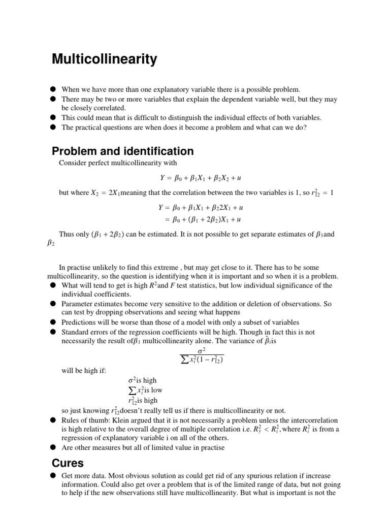 Multicollinearity | PDF | Multicollinearity | Regression Analysis