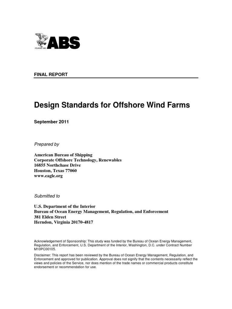 Design Standards For Offshore Wind Farms-ABS | PDF | Offshore Wind ...