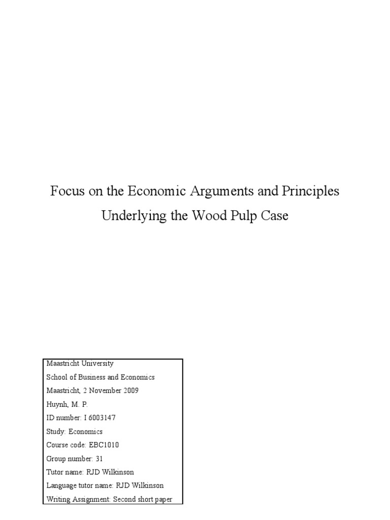 Wood Pulp Case | PDF | Perfect Competition | Economics
