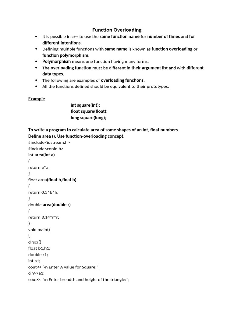 T 23 Function Overloading | PDF