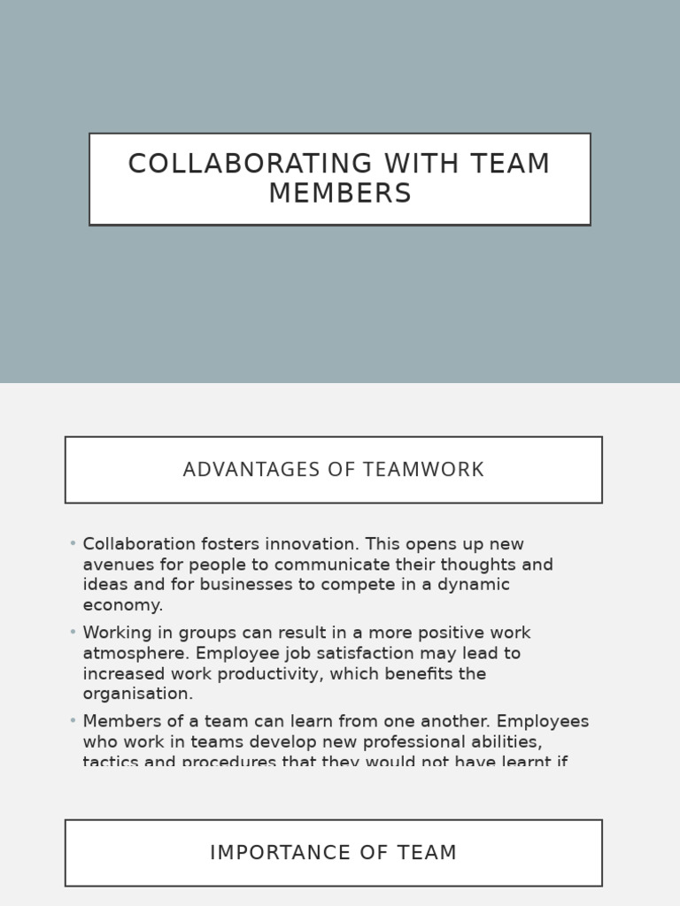 10.collaborating With Team Members | PDF | Goal | Goal Setting