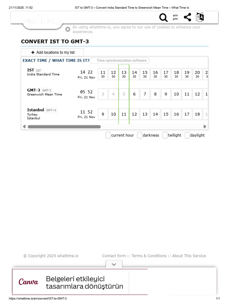 IST To GMT-3 - Convert India Standard Time To Greenwich Mean Time ...