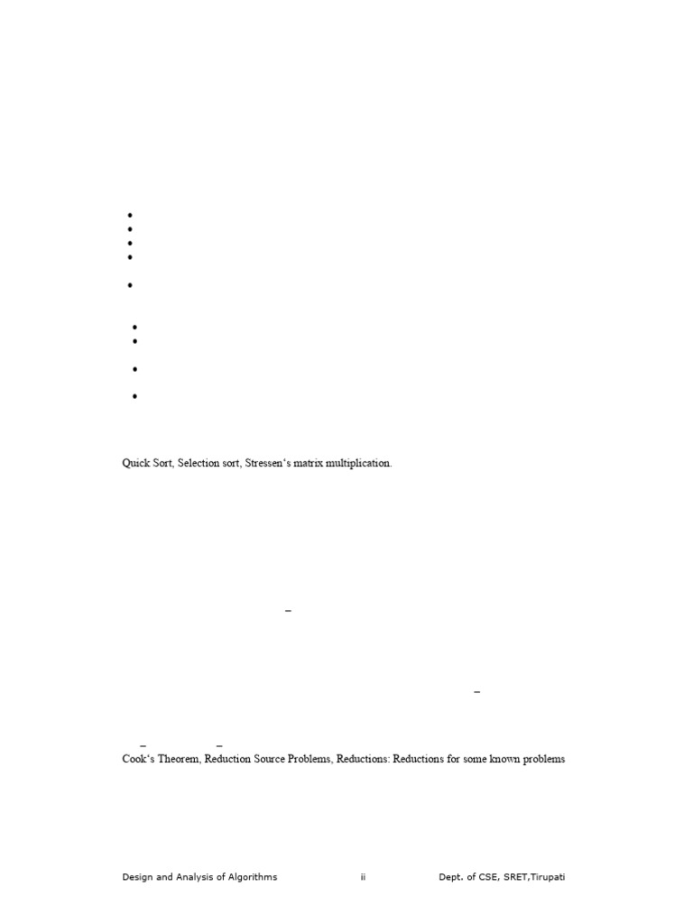 Design and Analysis of Algorithms | PDF | Time Complexity | Dynamic ...