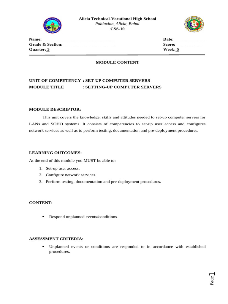 10 ICT - Quarter 3 - Week-5 | PDF | Troubleshooting | Computer Network