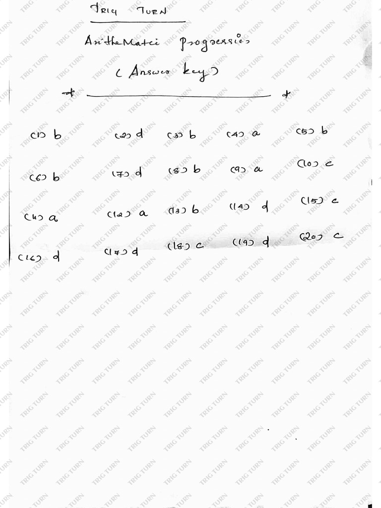 Arithmetic Progression Answers | PDF