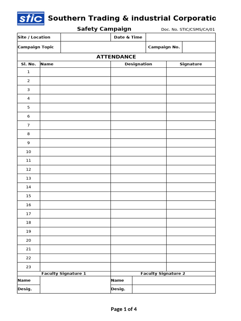 Campaign Attendance Format | PDF