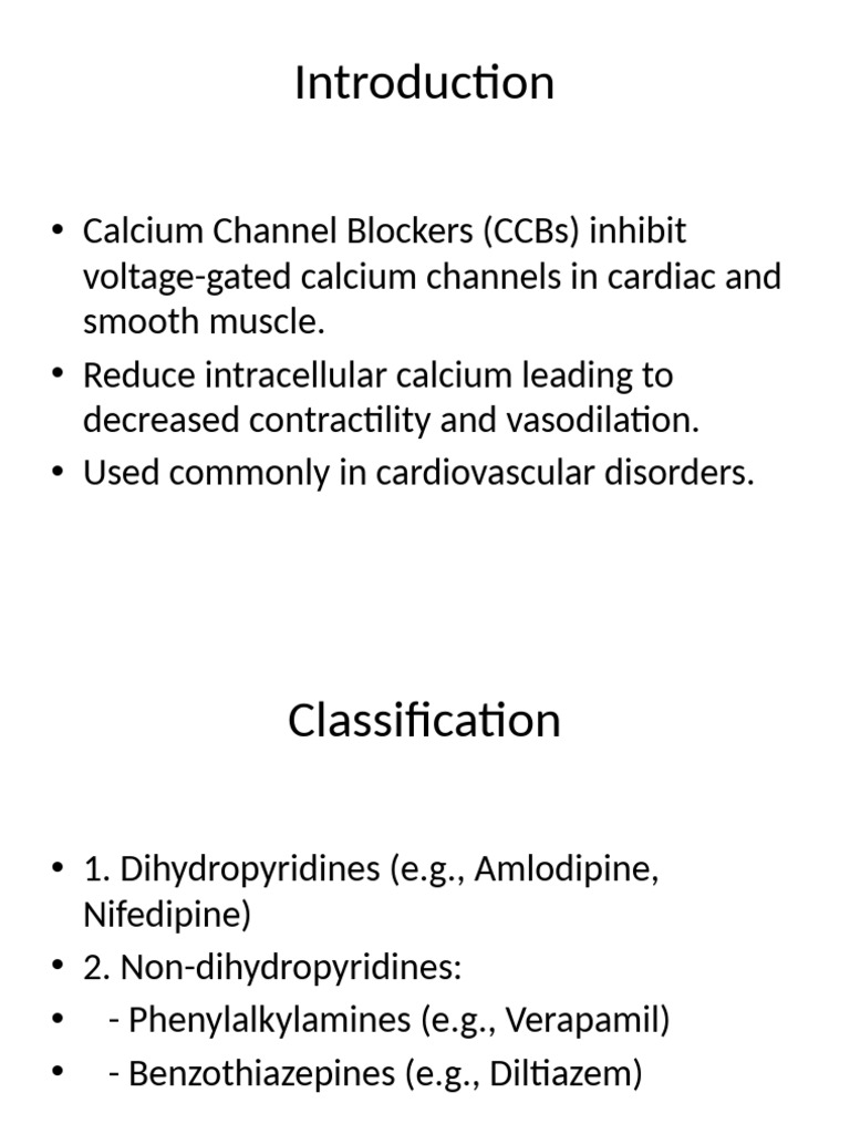 Calcium Channel Blockers Presentation | PDF