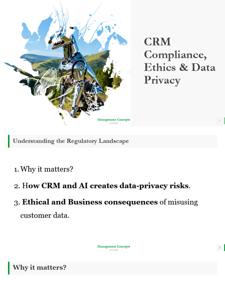 CRM Compliance, Ethics & Data Privacy - TBD | PDF | Extraversion And ...