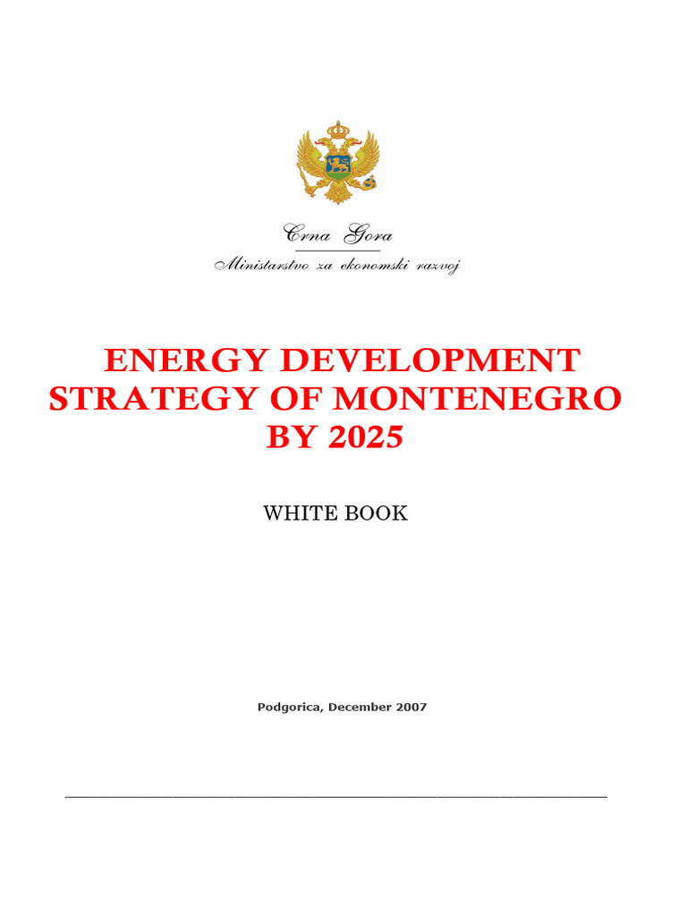 Energy Development Strategy of Montenegro by 2025 | PDF | Energy ...