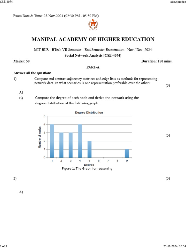 CSE 4074 Social Network Analysis | PDF | Social Network | Applied Mathematics