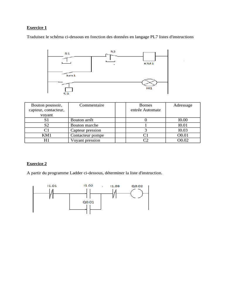 Programmation Automate : Exemples PL7 | PDF