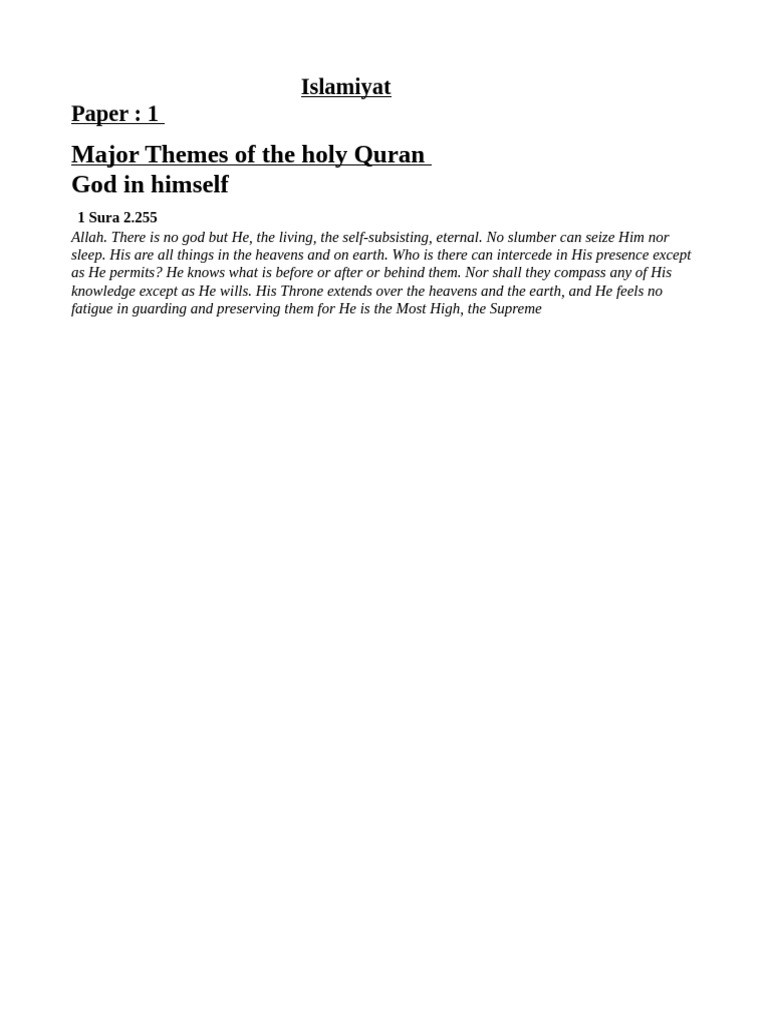 Islamiyat Olevel | PDF