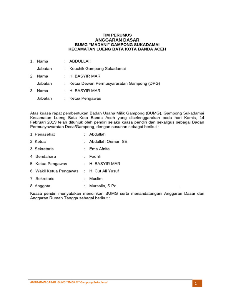 AD & ART - Bumg Madani Sukadamai Scan TTD | PDF