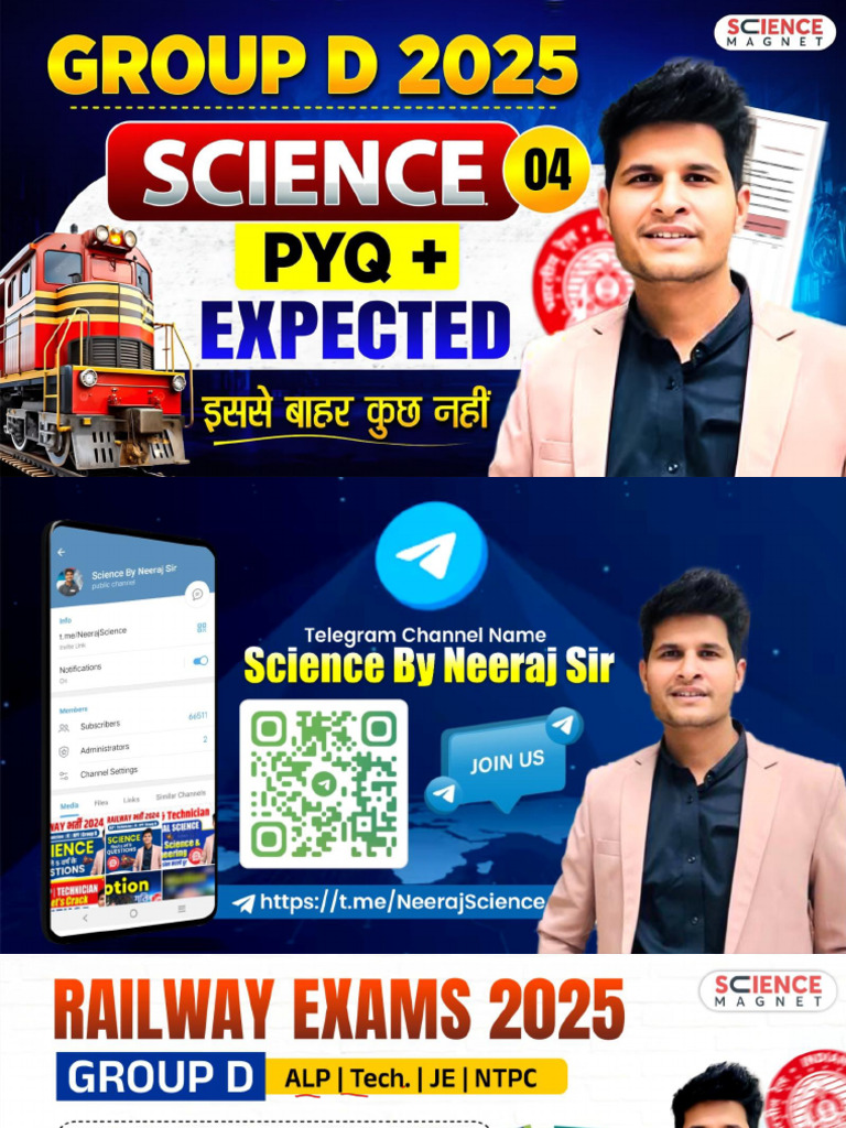 PYQ + Expected Class 4 RRB Group D Basic Science LL by Neeraj Sir PYQ ...