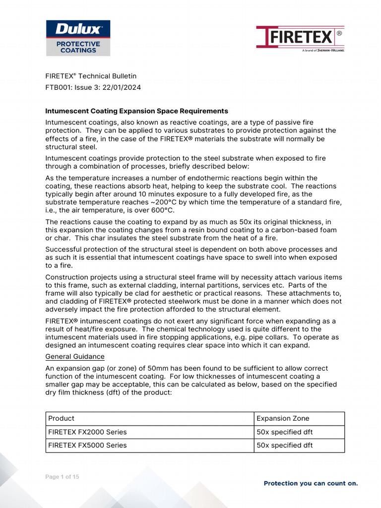 Intumescent Coating Expansion Guidelines | PDF | Drywall | Legal Liability