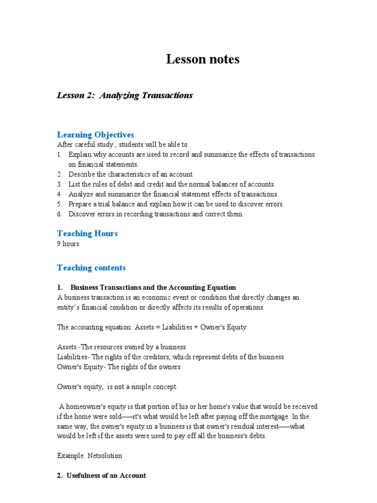Transactions Notes | PDF | Debits And Credits | Economies