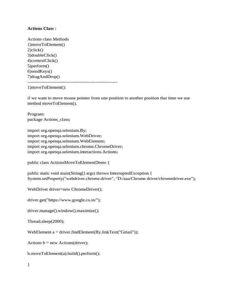 16.actions Class | PDF | Programming Paradigms | Computer Science