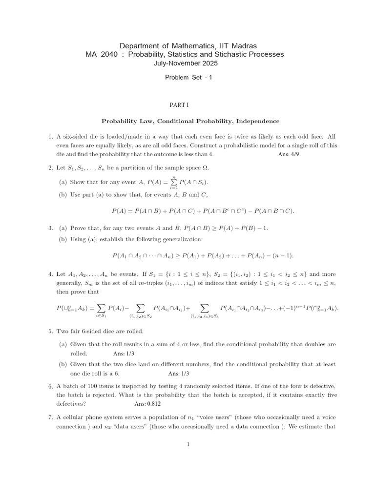 MA2103 Assignments | PDF | Probability Density Function | Random Variable
