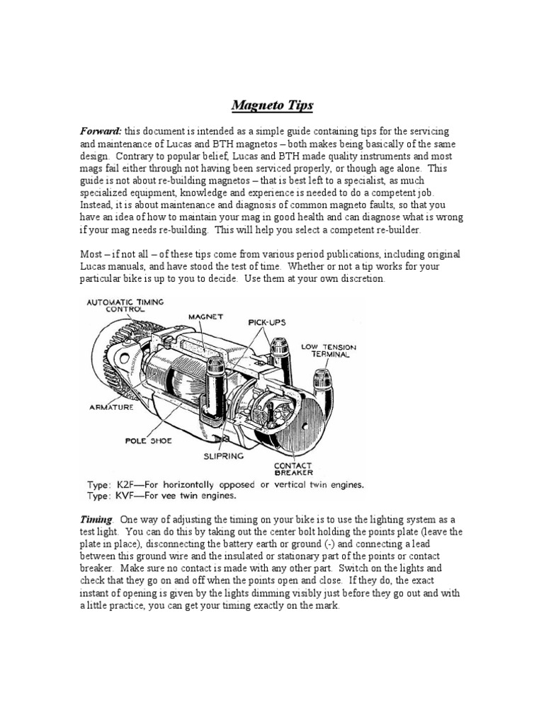 29 Magneto Tips | PDF | Capacitor | Bearing (Mechanical)