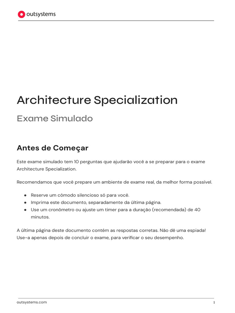 Architecture Specialization Sample Exam - PT | PDF