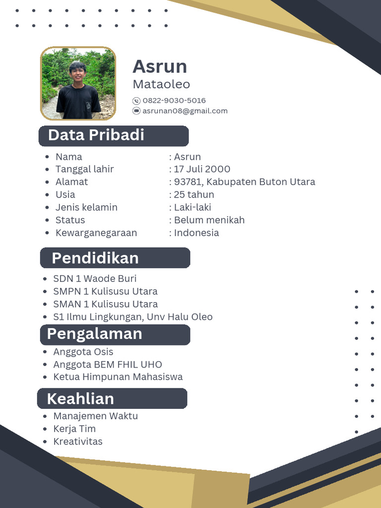 Profil Asrun: Keahlian & Pendidikan | PDF
