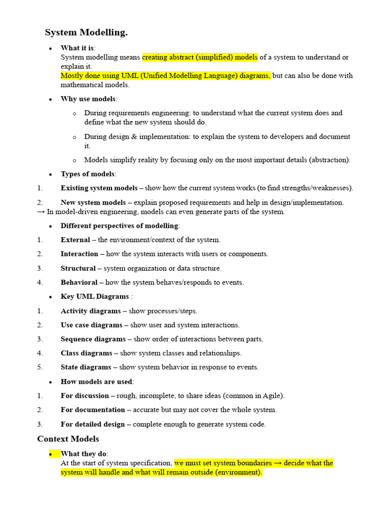 Understanding System Modelling Techniques | PDF | Use Case | Unified ...