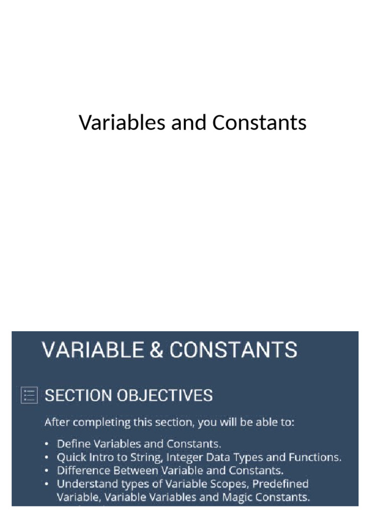 Variables and Constants | PDF | Variable (Computer Science) | Scope (Computer Science)