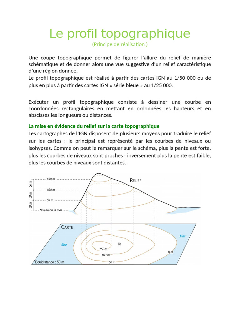 Cours 8 Le Profil Topographique (Principe de Réalisation) | PDF ...