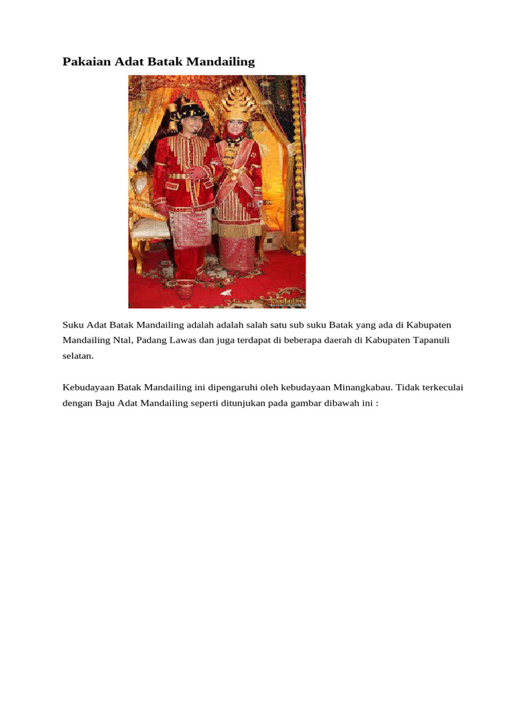 Adat Batak Mandailing | PDF