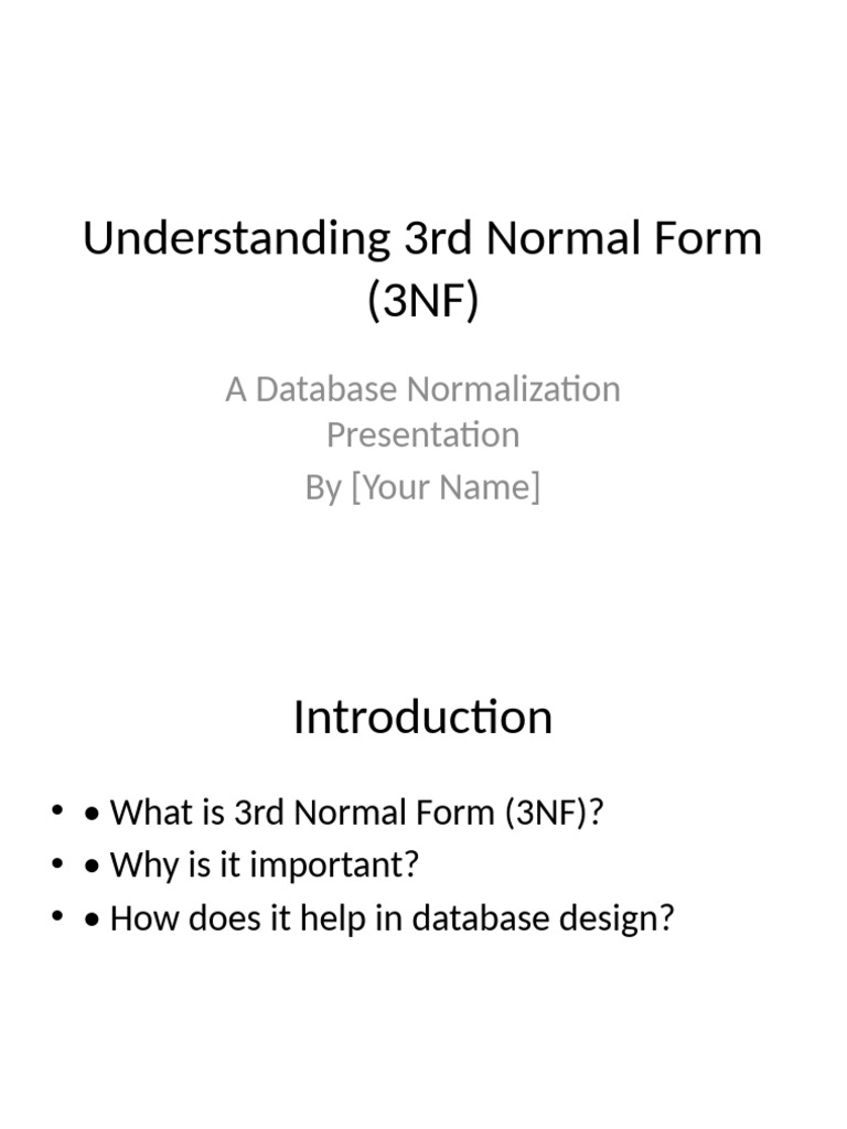 3NF Presentation | PDF