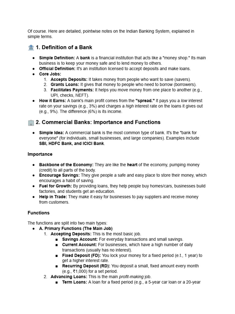 Indian Banking System - Definition of Bank, Commer... | PDF | Banks ...