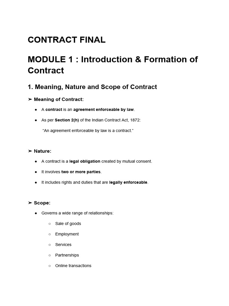 Understanding Contract Law Basics | PDF | Consideration | Offer And ...