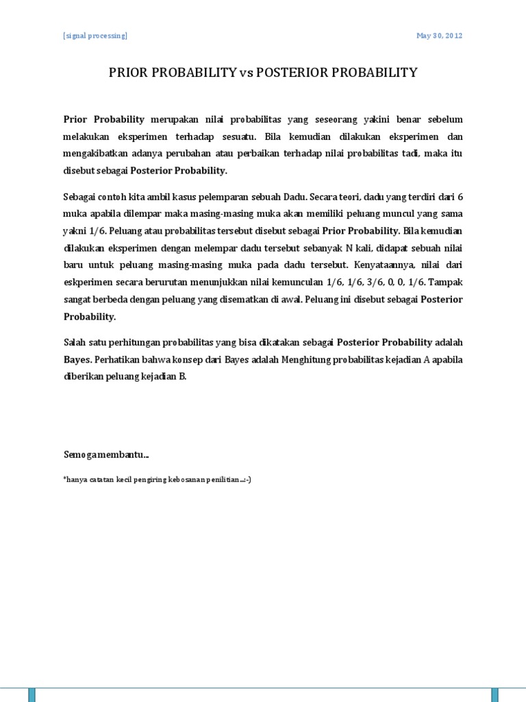 Prior vs Posterior Probability | PDF
