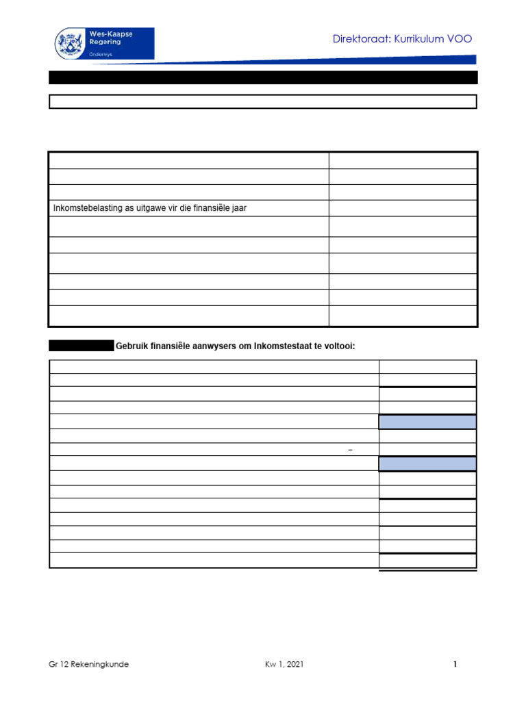 Rek GR 12 Kw1 Week 7 Ontl Oudit Bestuur AFR MEMO | PDF