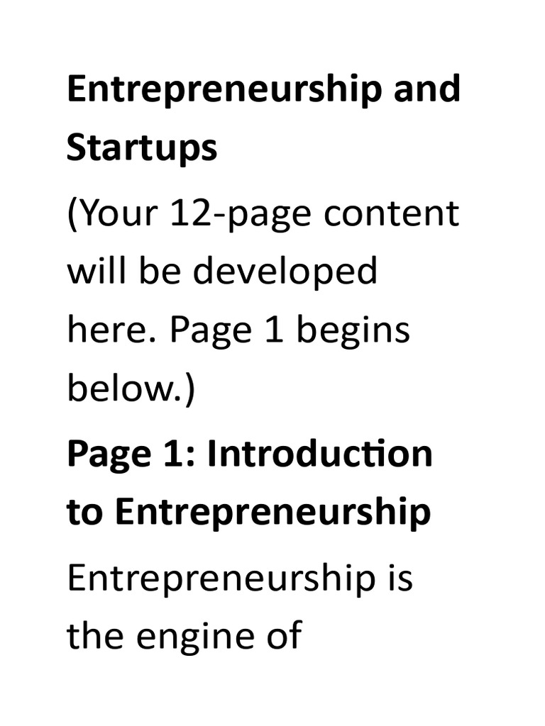 Guide to Entrepreneurship and Startups | PDF | Startup Company | Small ...