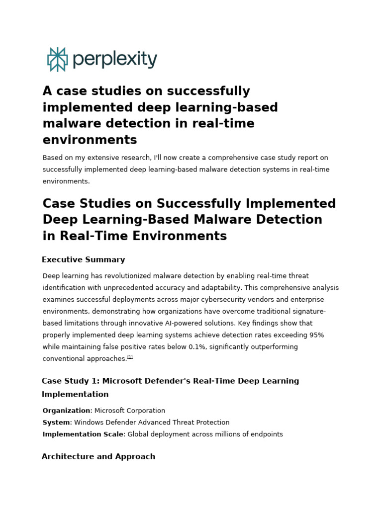 Deep Learning for Real-Time Malware Detection | PDF | Security ...