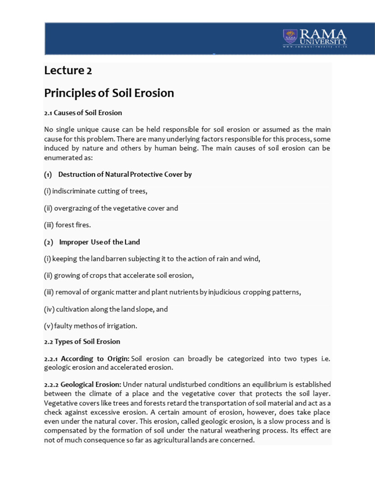 Lecture 2 | PDF | Erosion | Surface Runoff