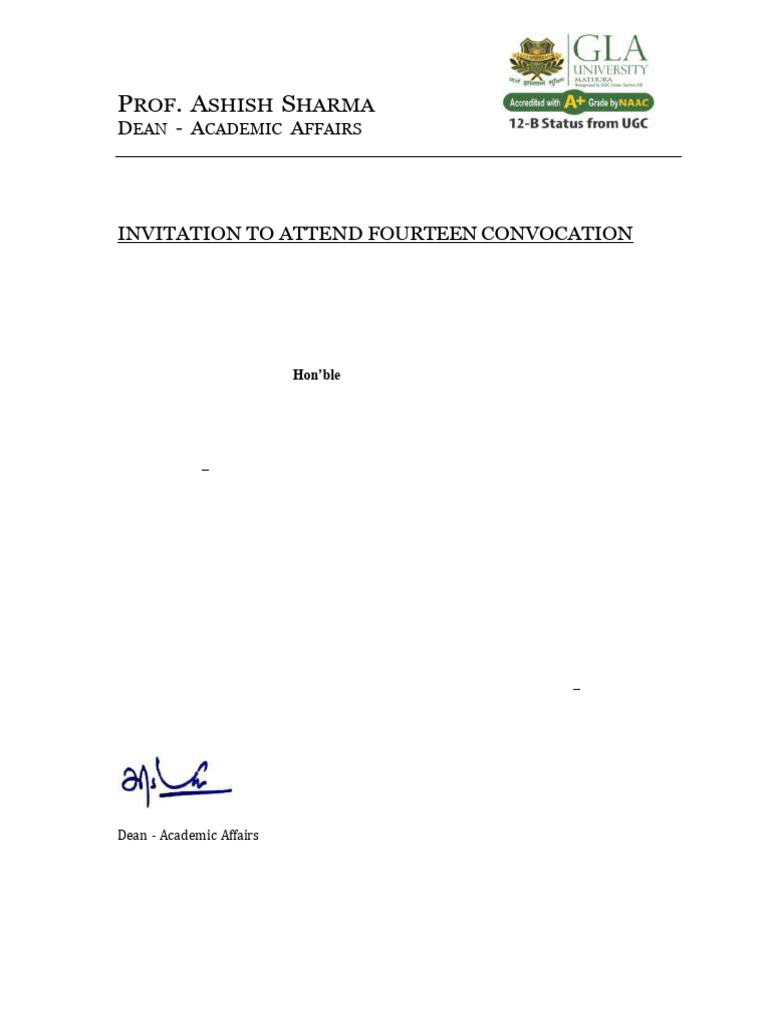 Invitation to 14th University Convocation | PDF