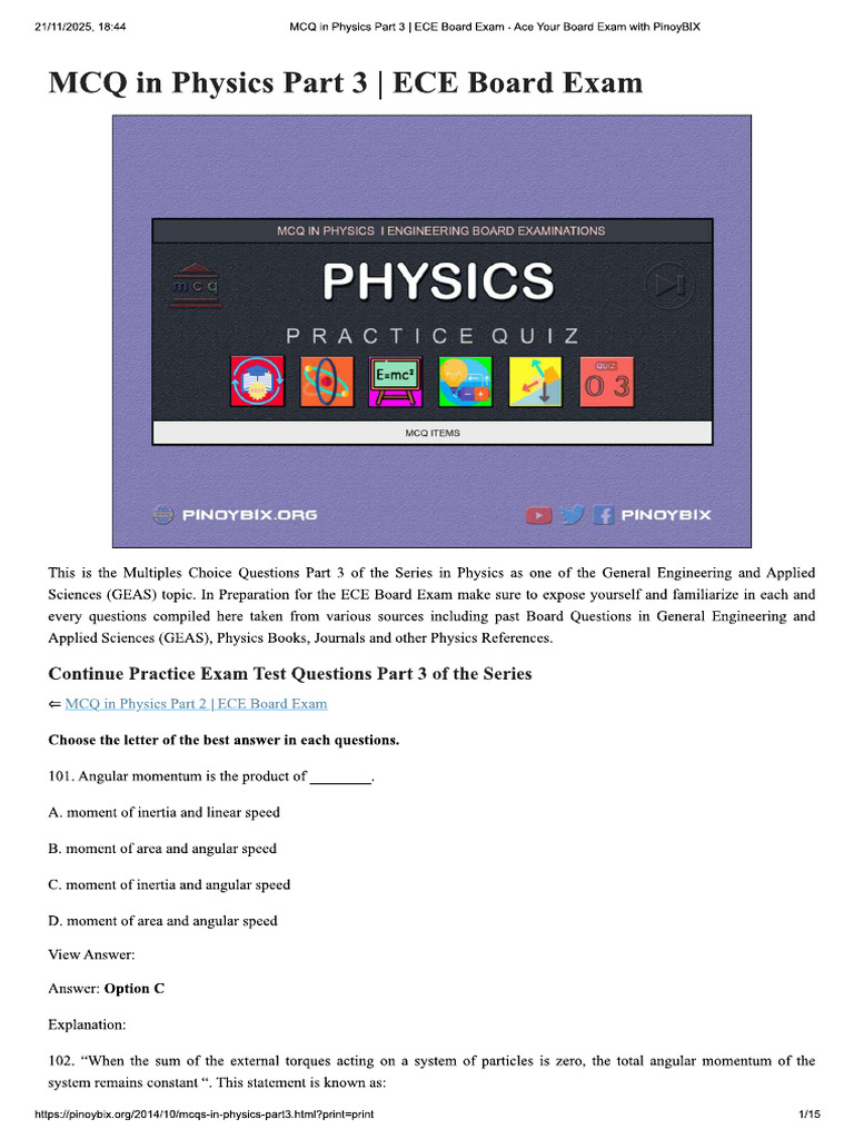 Physics Part 3 | PDF
