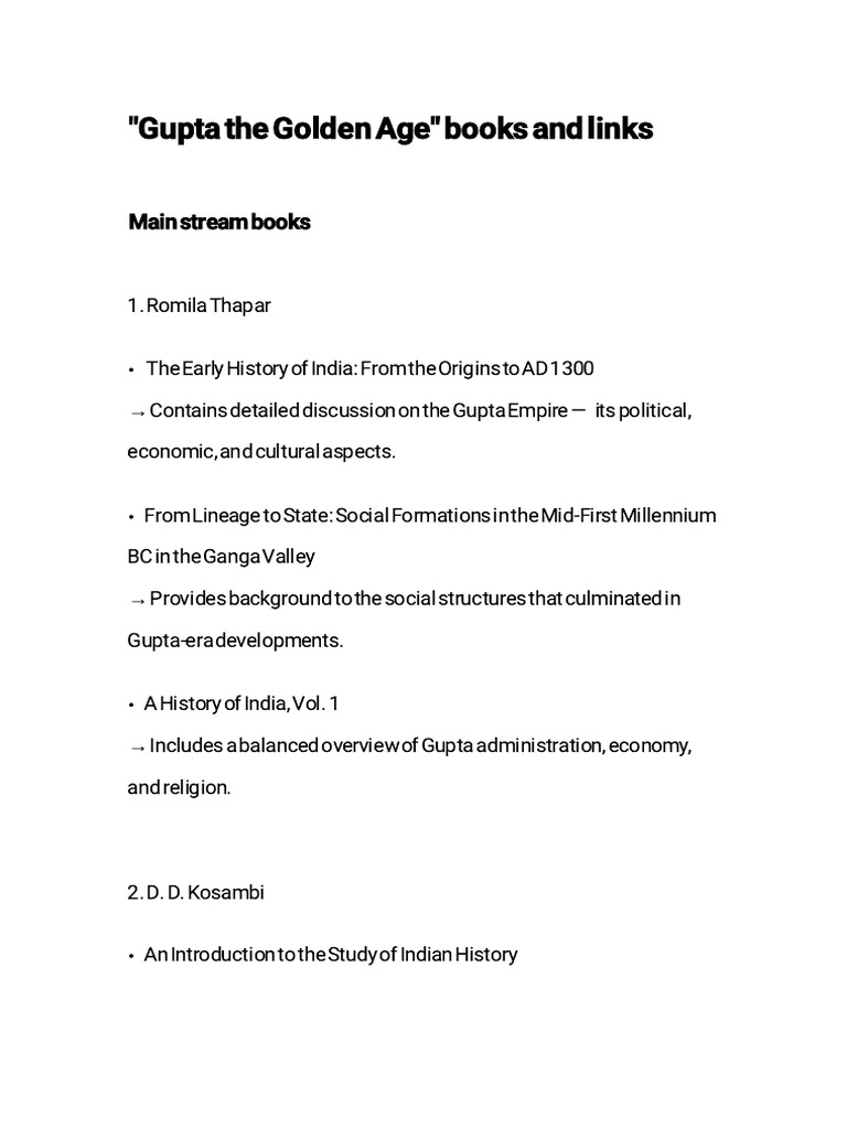 Gupta The Golden Age - Books and Links | PDF | Liberal Arts Education