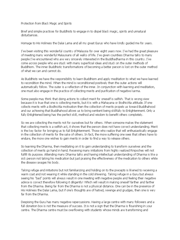 Protection From Black Magic and Spirits | PDF | Mantra | Buddhahood