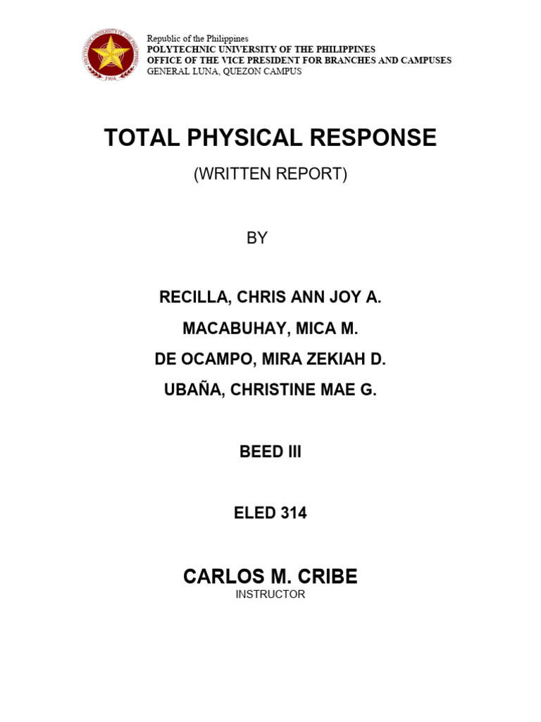 Total Physical Response Teaching Method | PDF | Learning | Behavior ...