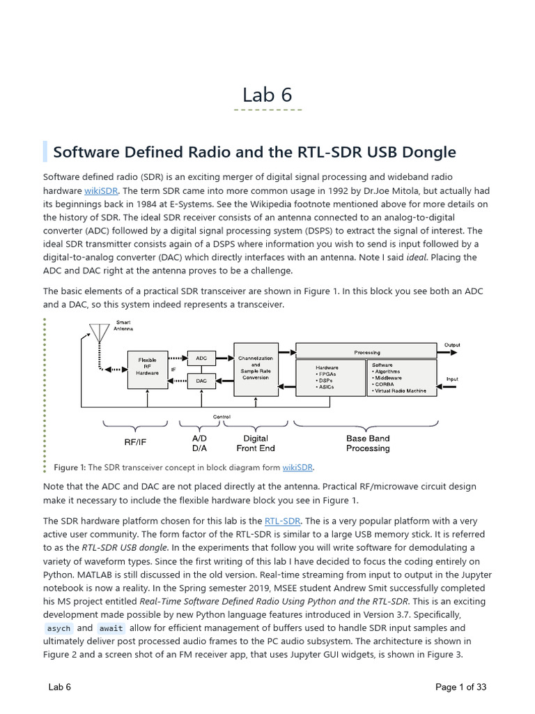 RTL-SDR USB Dongle Overview and Lab Guide | PDF | Frequency Modulation ...