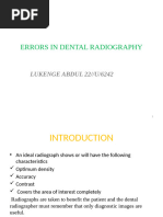 Common Errors in Dental Radiography | PDF