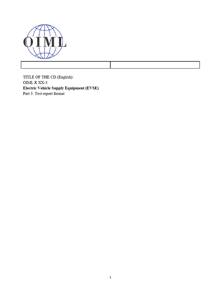 1 CD Oiml Recommendation For Evse Part 3 | PDF | Alternating Current ...