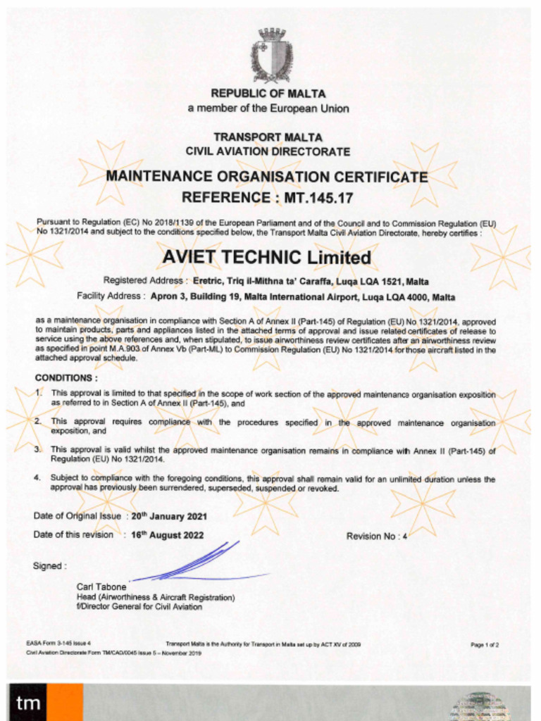 EASA Form 3 Revision 4 | PDF