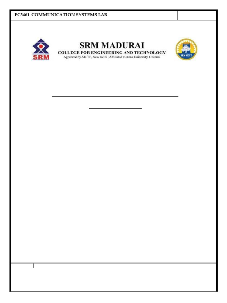 Communication Systems Lab Manual EC3461 | PDF | Frequency Modulation ...
