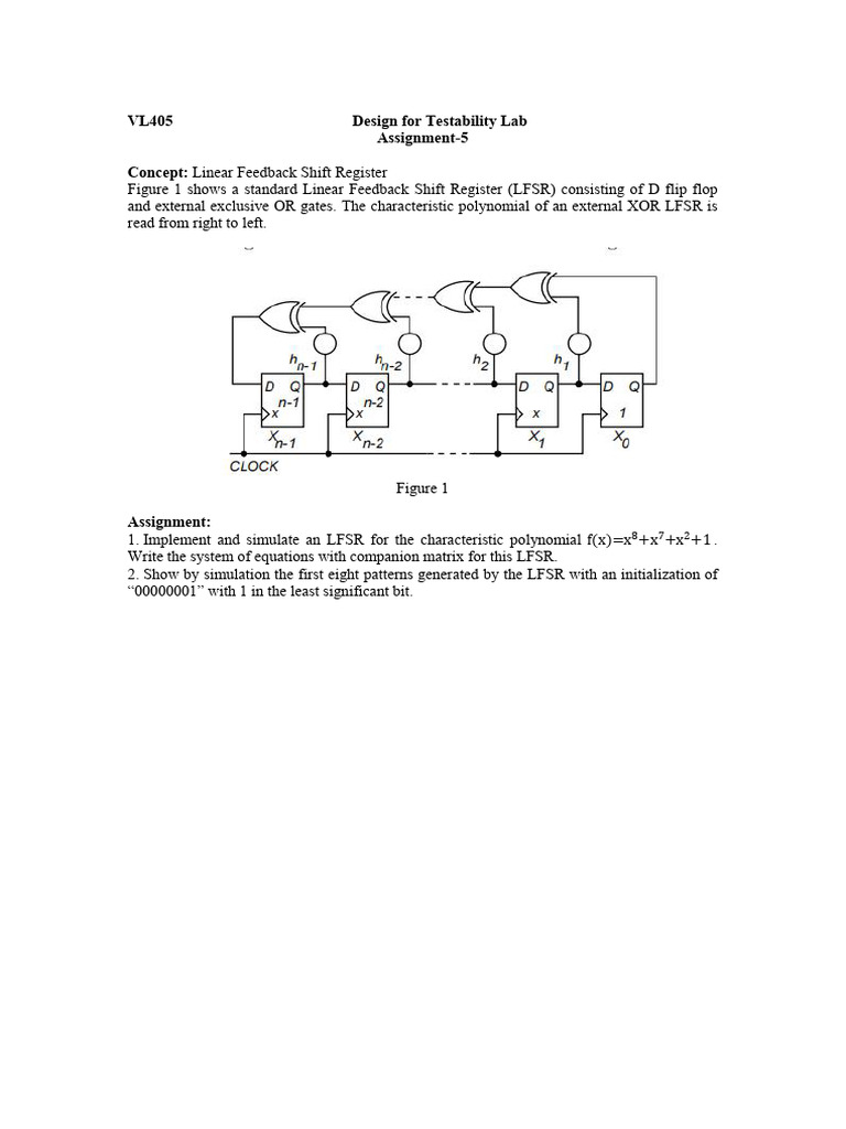 LFSR Design and Simulation Assignment | PDF