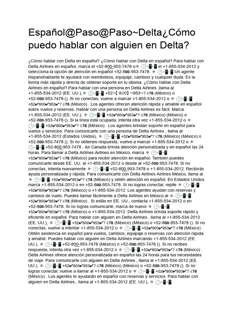 Cómo Puedo Hablar Con Alguien en Delta | PDF
