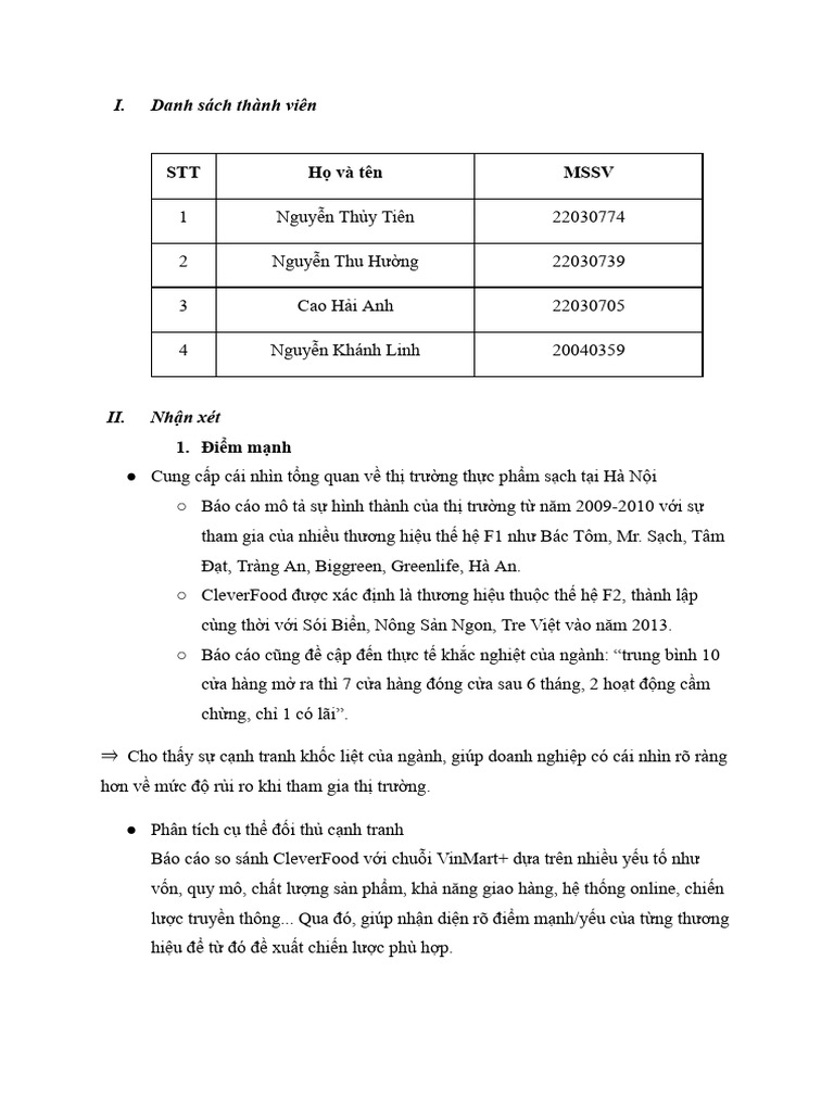 Nhóm 5 Clever Food | PDF